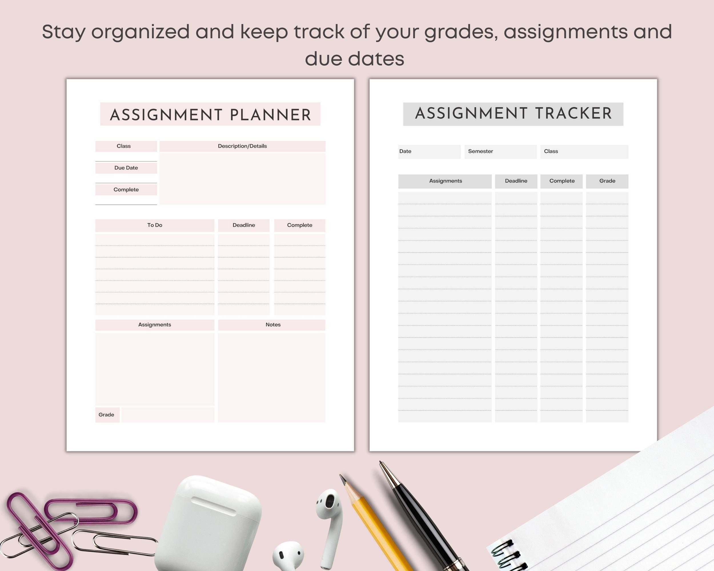 Student Planner Printable Academic Planner Class Schedule | Etsy