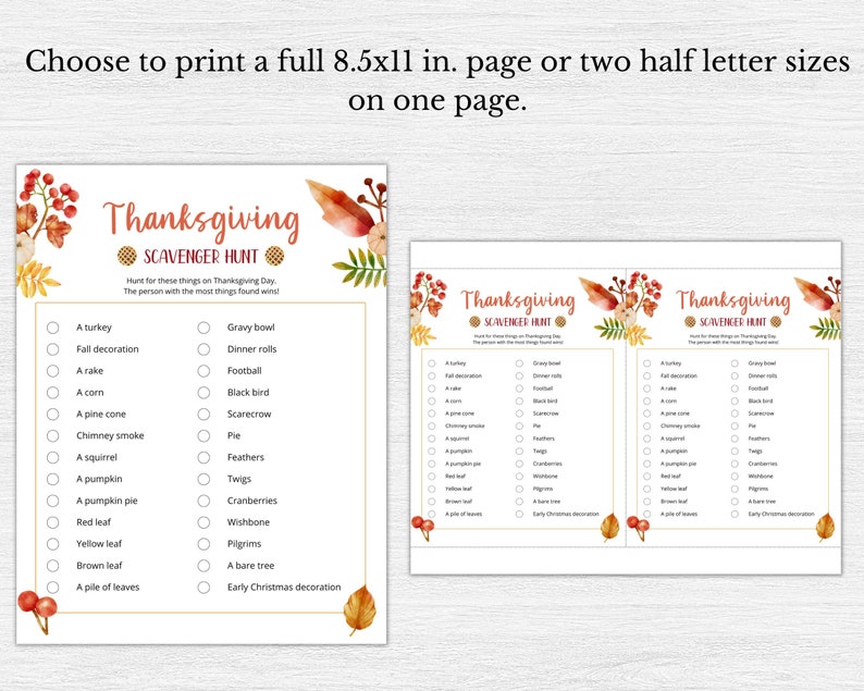 Thanksgiving Scavenger Hunt Printable, Scavenger Hunt, Thanksgiving ...