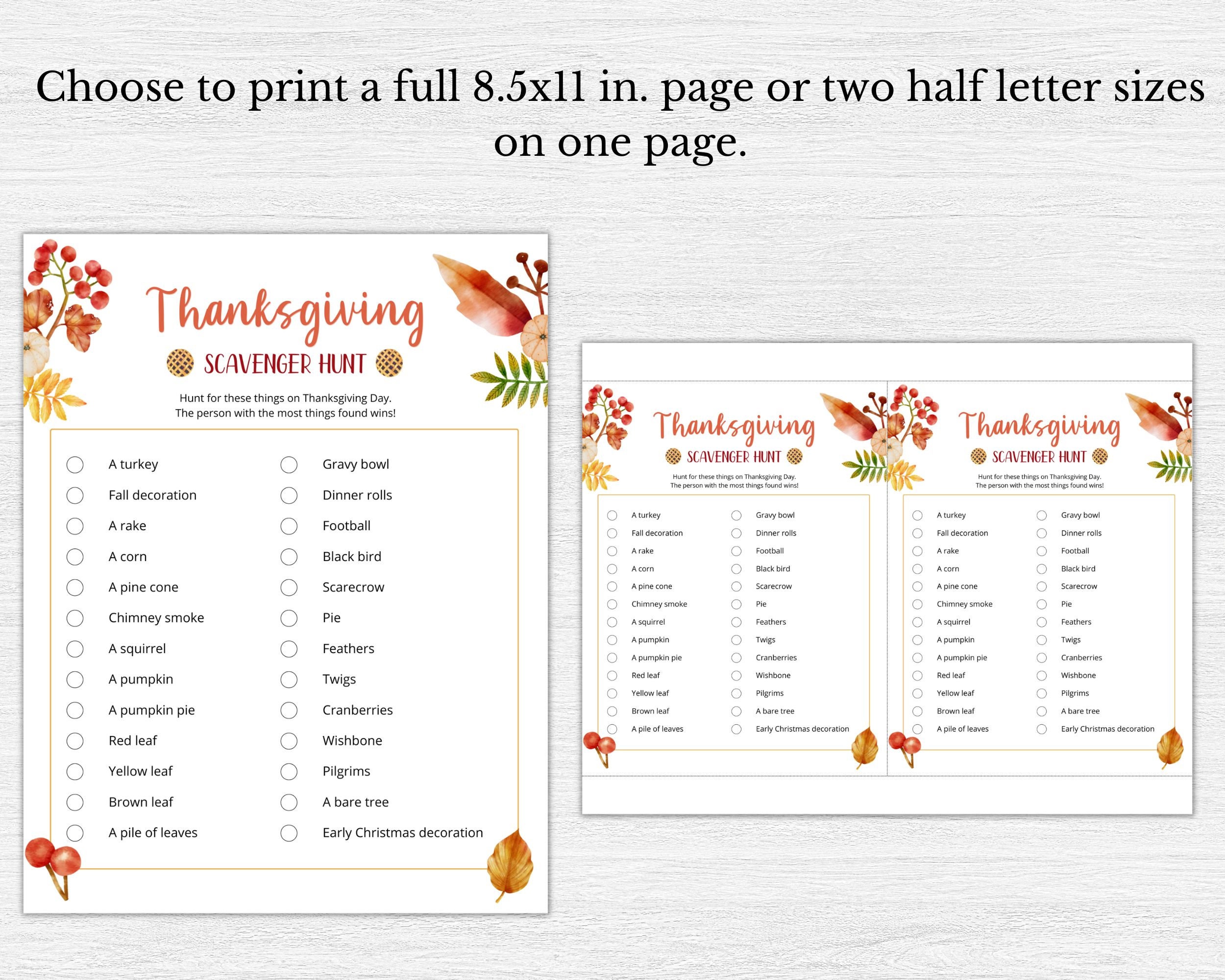 Thanksgiving Scavenger Hunt Printable, Scavenger Hunt, Thanksgiving ...