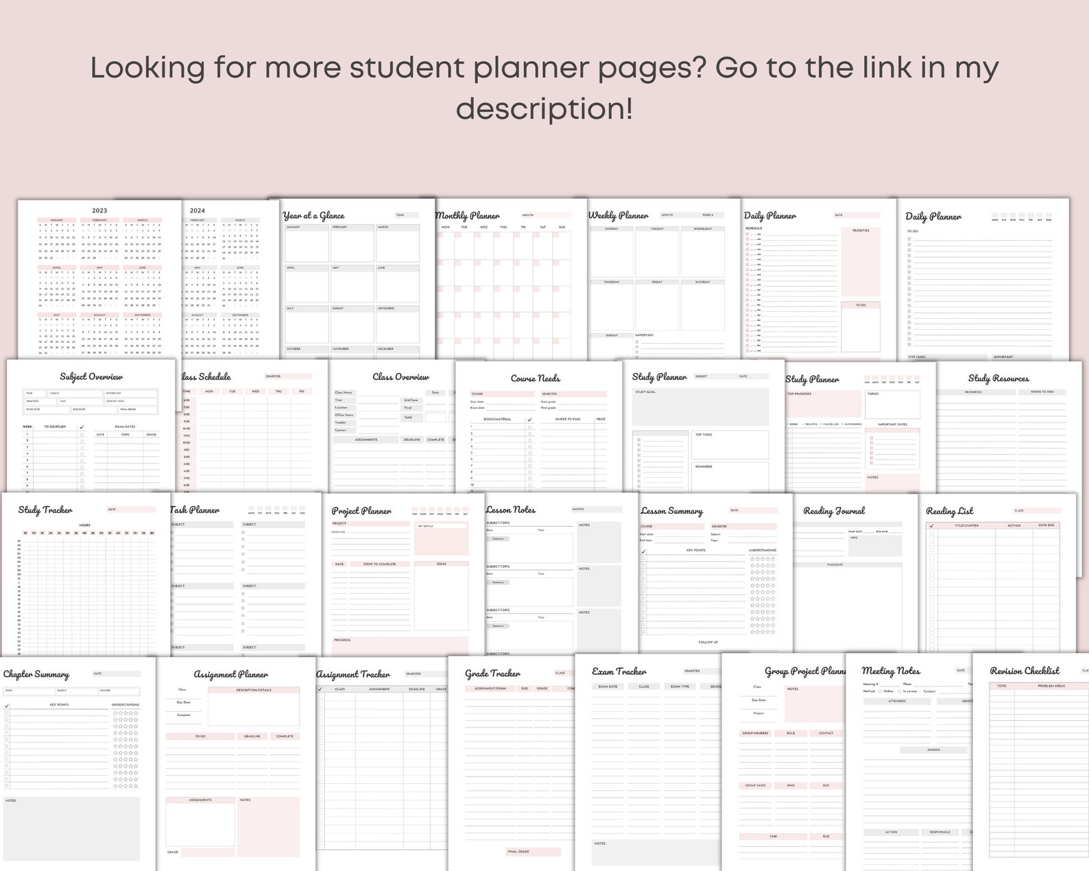 Student Planner Printable Academic Planner Class Schedule - Etsy