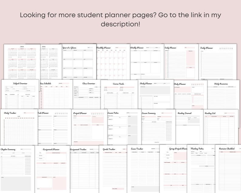 Student Planner Printable Academic Planner Class Schedule - Etsy