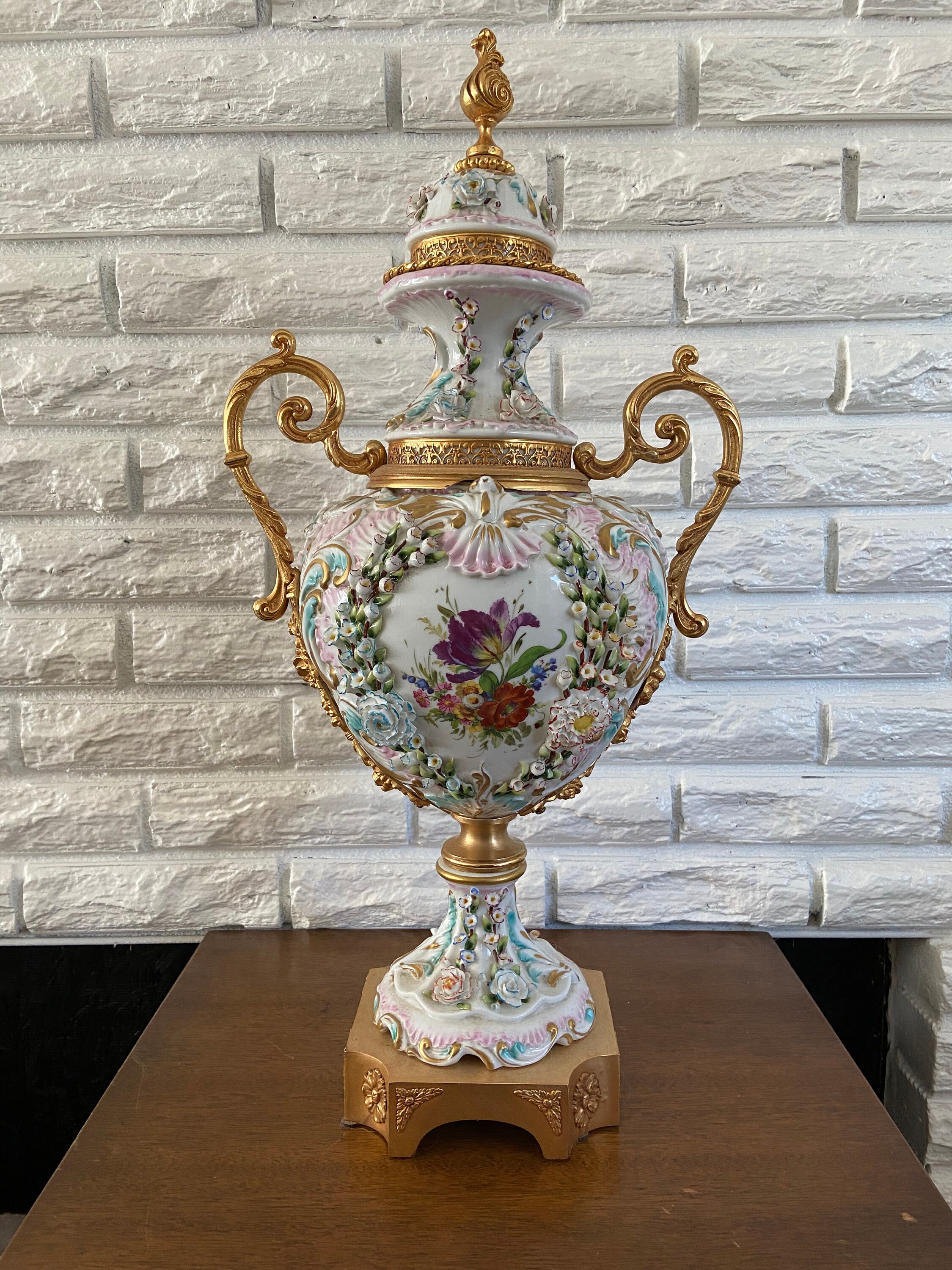 Tiche Italian Rare Porcelain Vase/urn - Etsy