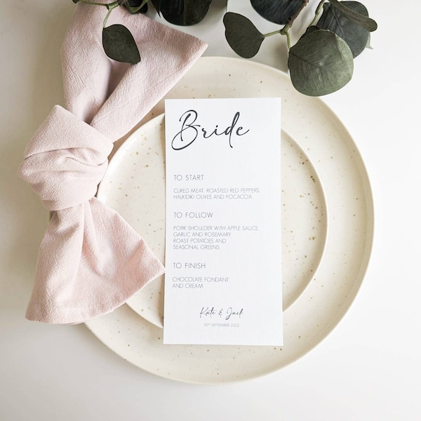 Personalized Menu Cards - Etsy