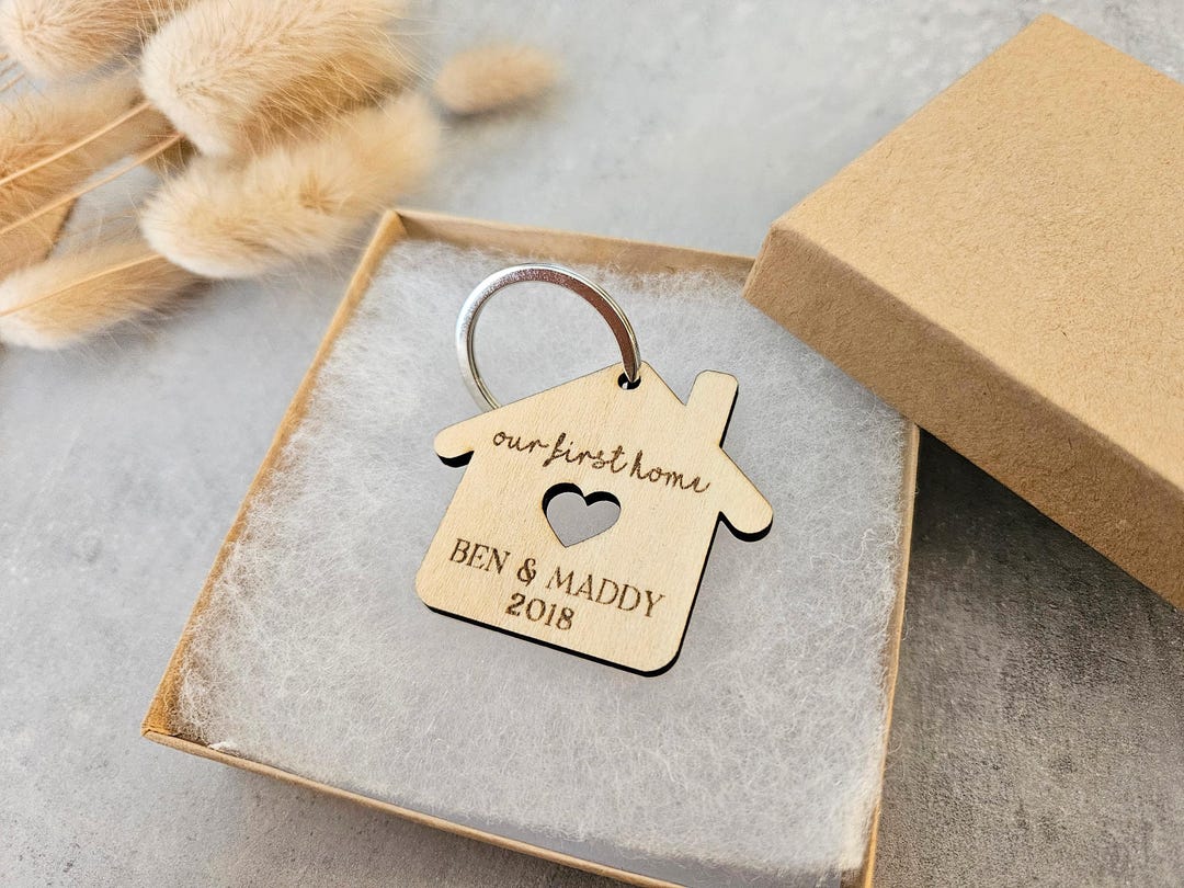Our/ My First Home Keyring Keychain New Home Gift Personalised Keyring ...