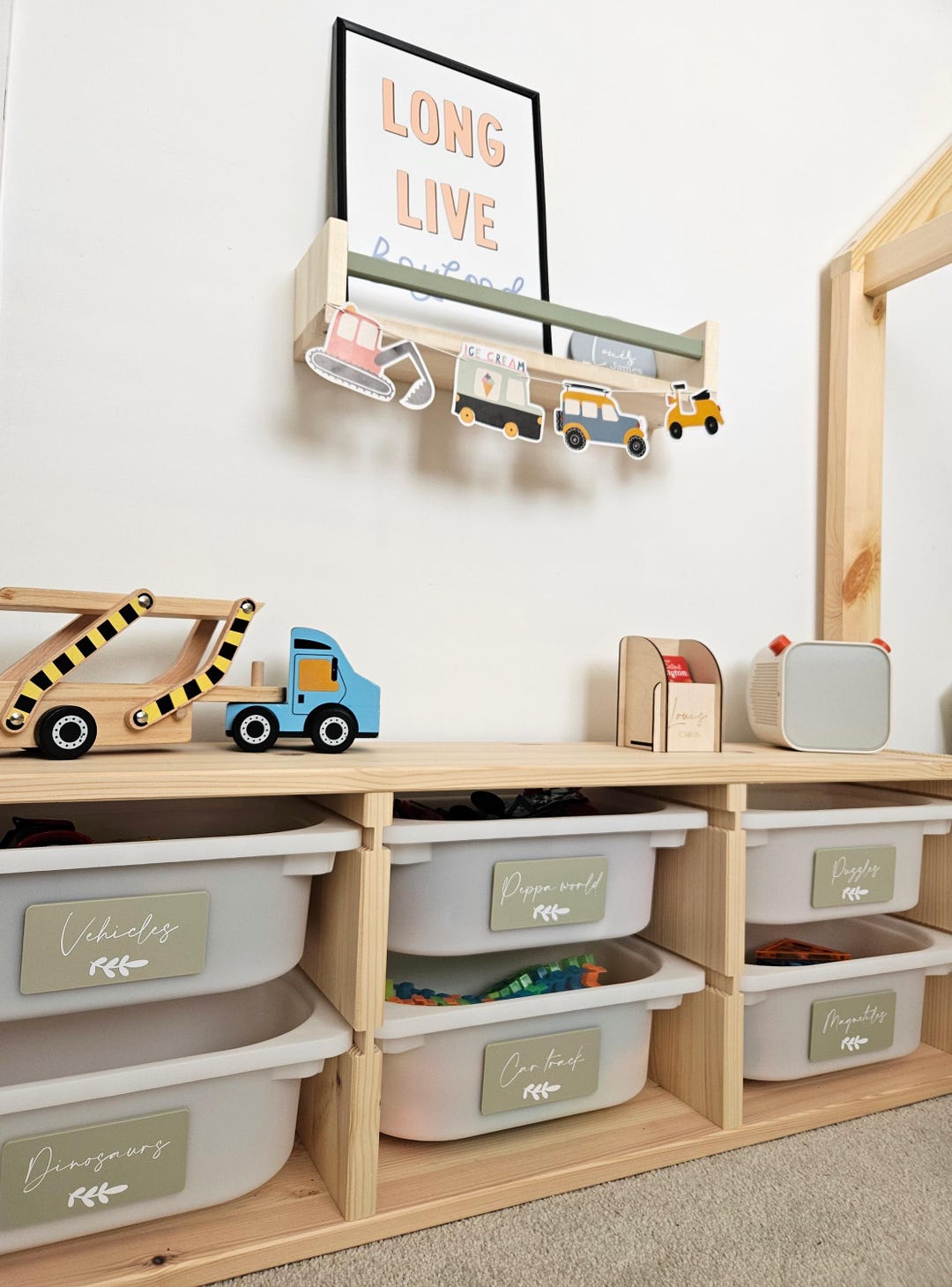 Custom Coloured Acrylic Storgage Labels | Toy Drawer Labels | Trofast ...