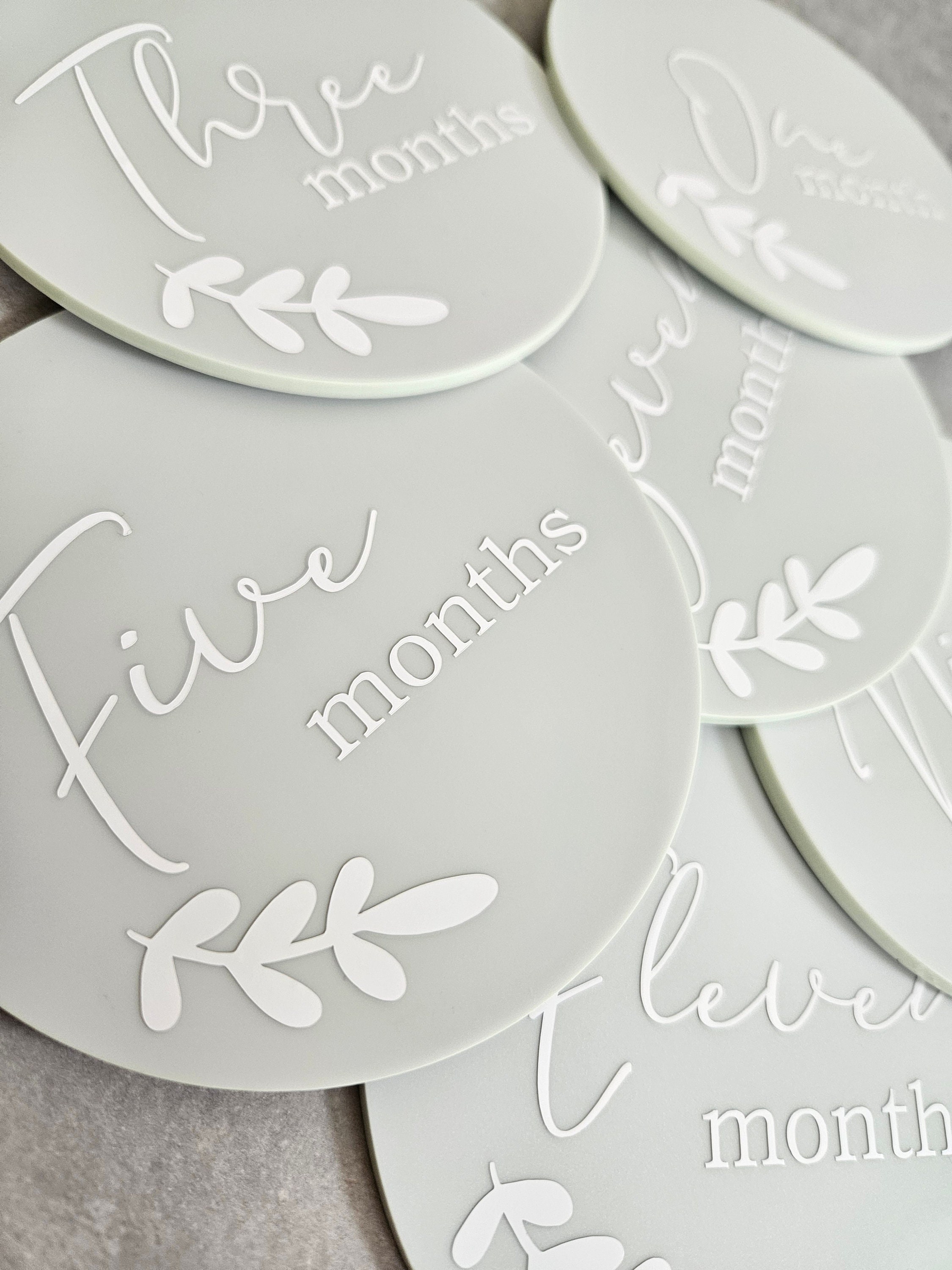 Baby Milestone Acrylic Discs | 12 Months |milestone Age Cards | Baby ...