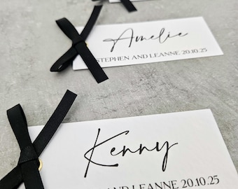 Bow Table Place Names | Party | Wedding | Card and Bow Name Tags ...