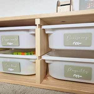 Custom Coloured Acrylic Storgage Labels | Toy Drawer Labels | Trofast ...