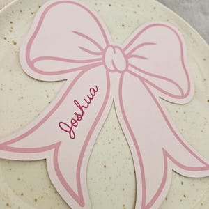 Bow Table Place Names | Party | Wedding | Card and Bow Name Tags ...