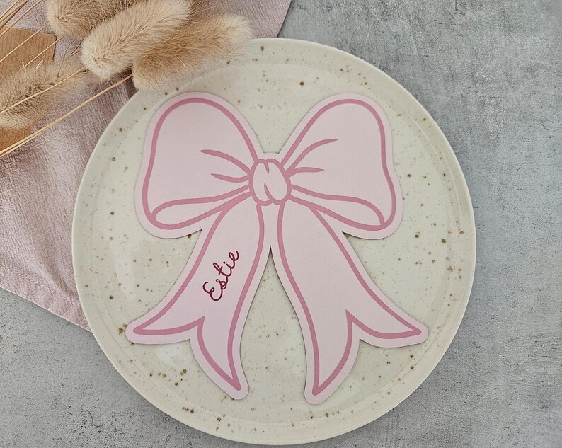 Bow Table Place Names | Party | Wedding | Card and Bow Name Tags ...