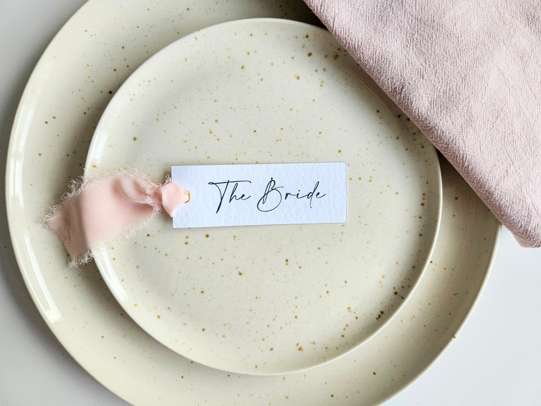 Frayed Edge Chiffon Ribbon Wedding Place Names | Name Tags | Table ...