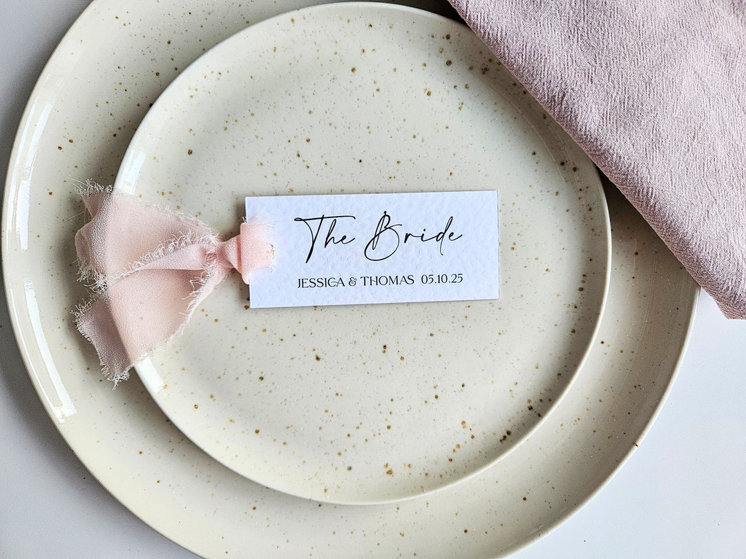 Chiffon Ribbon Personalised Wedding Place Names | Name Tags | Table ...