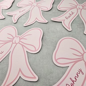 Bow Table Place Names | Party | Wedding | Card and Bow Name Tags ...