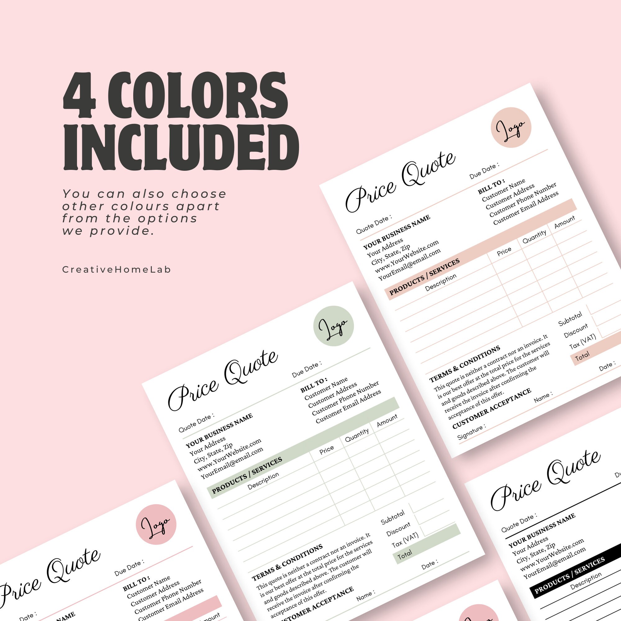 Canva Printable Price Quote, Small Business Form, Price Quote Template ...