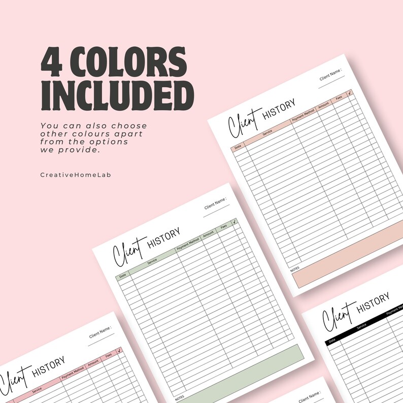 Canva Printable Client History, Customer Information Sheet, Business ...