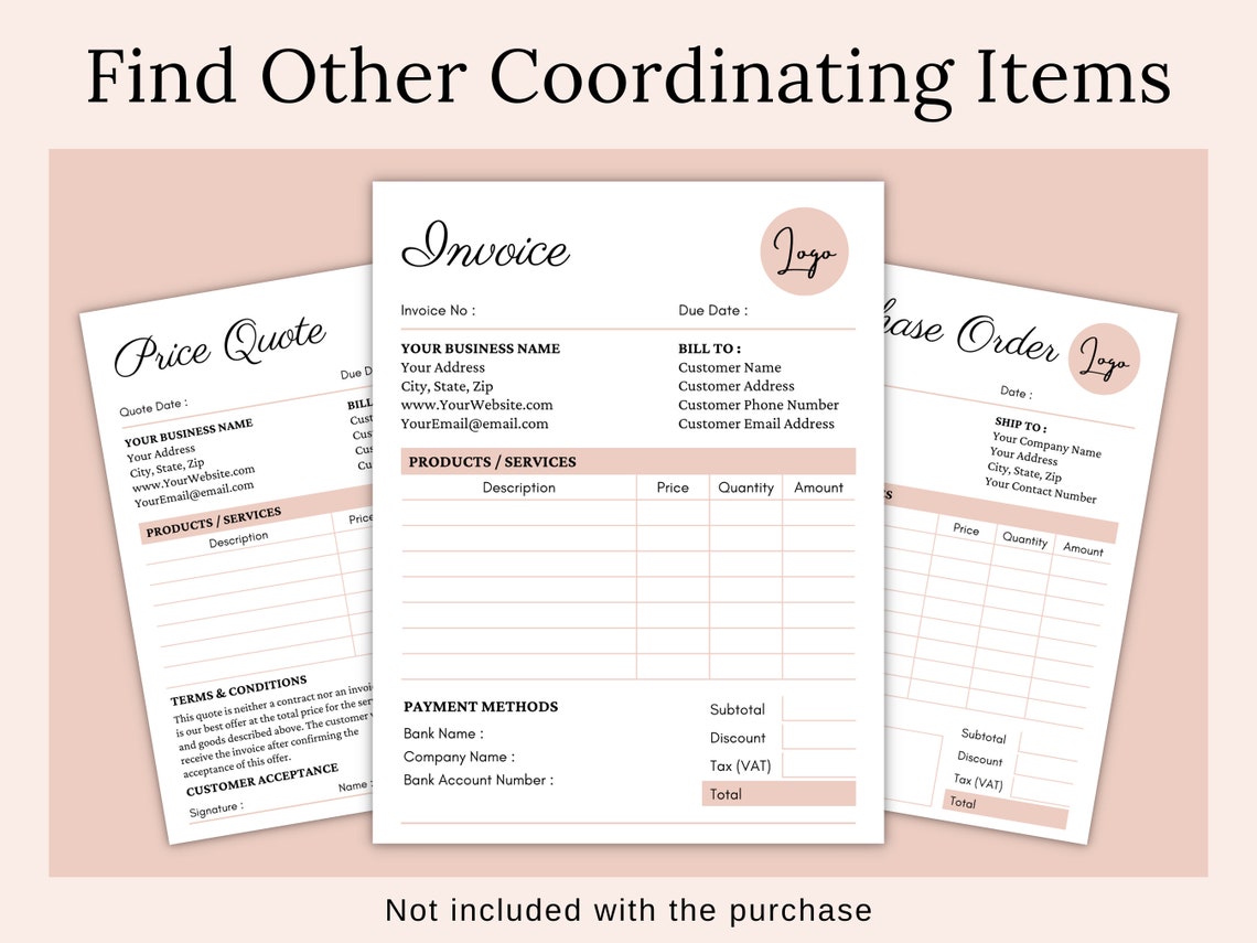 Canva Printable Receipt Small Business Digital Receipt - Etsy