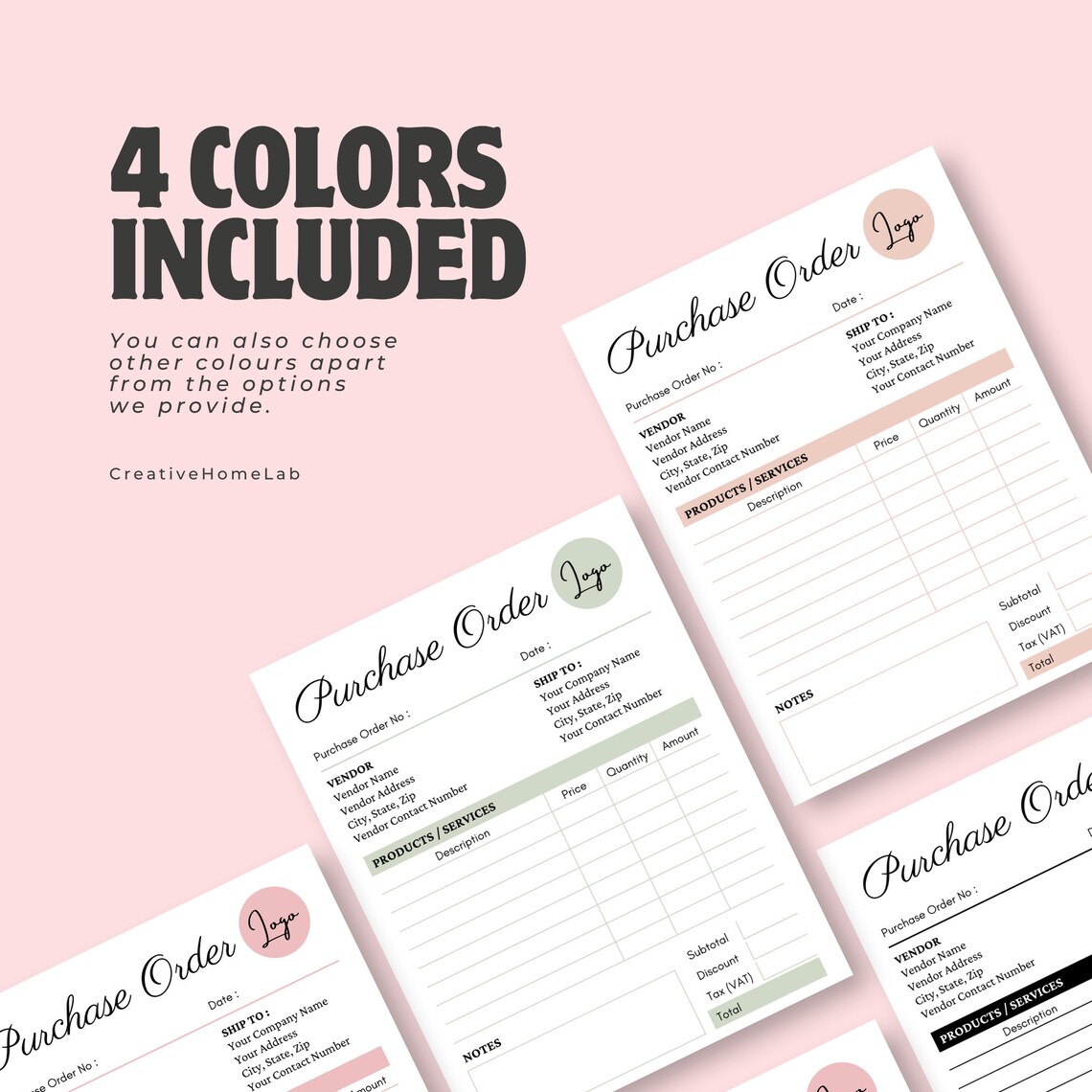 Canva Printable Purchase Order Form Editable Business - Etsy