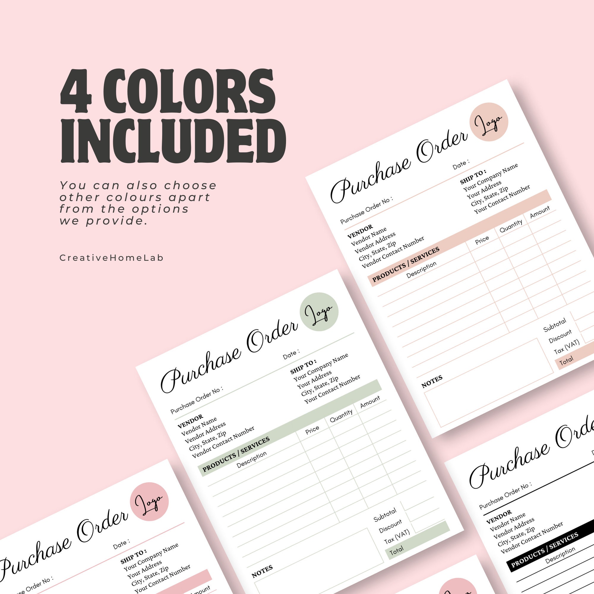 Canva Printable Purchase Order Form Editable Business - Etsy