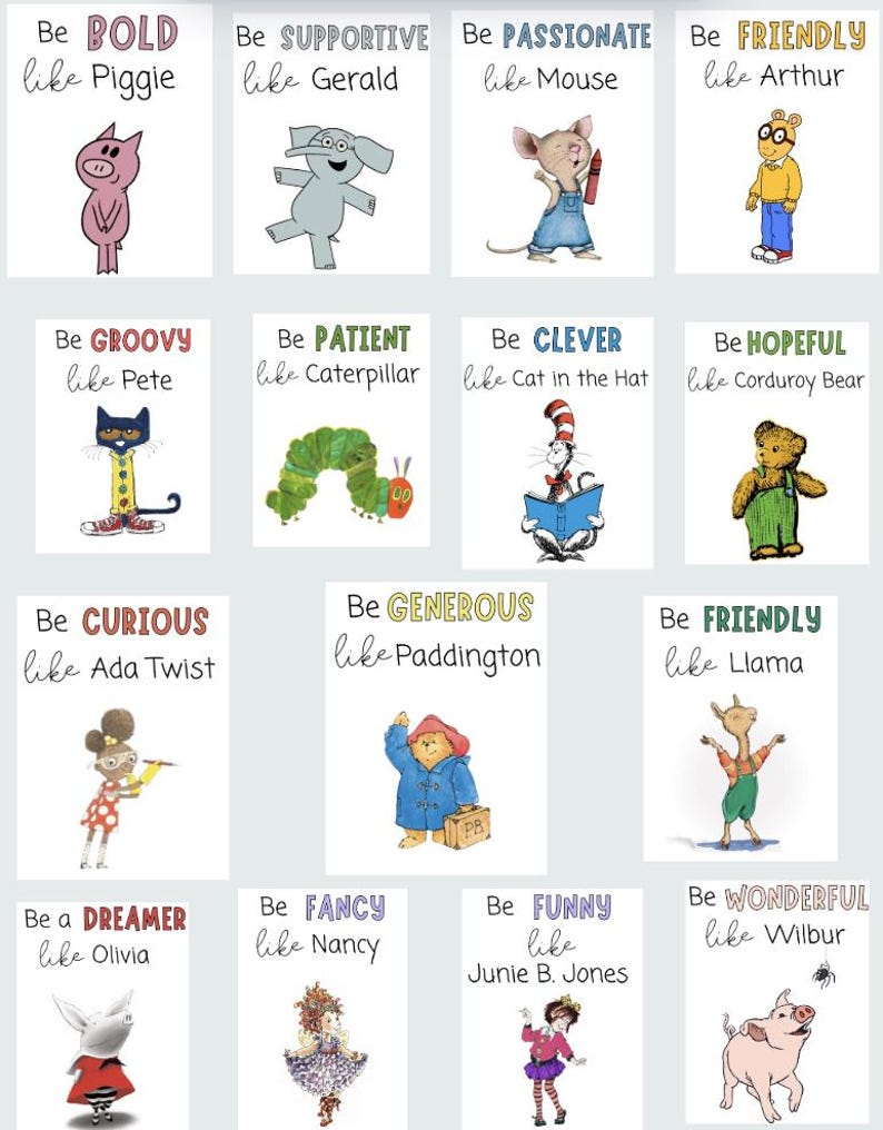 Book Character Affirmation Prints - Etsy