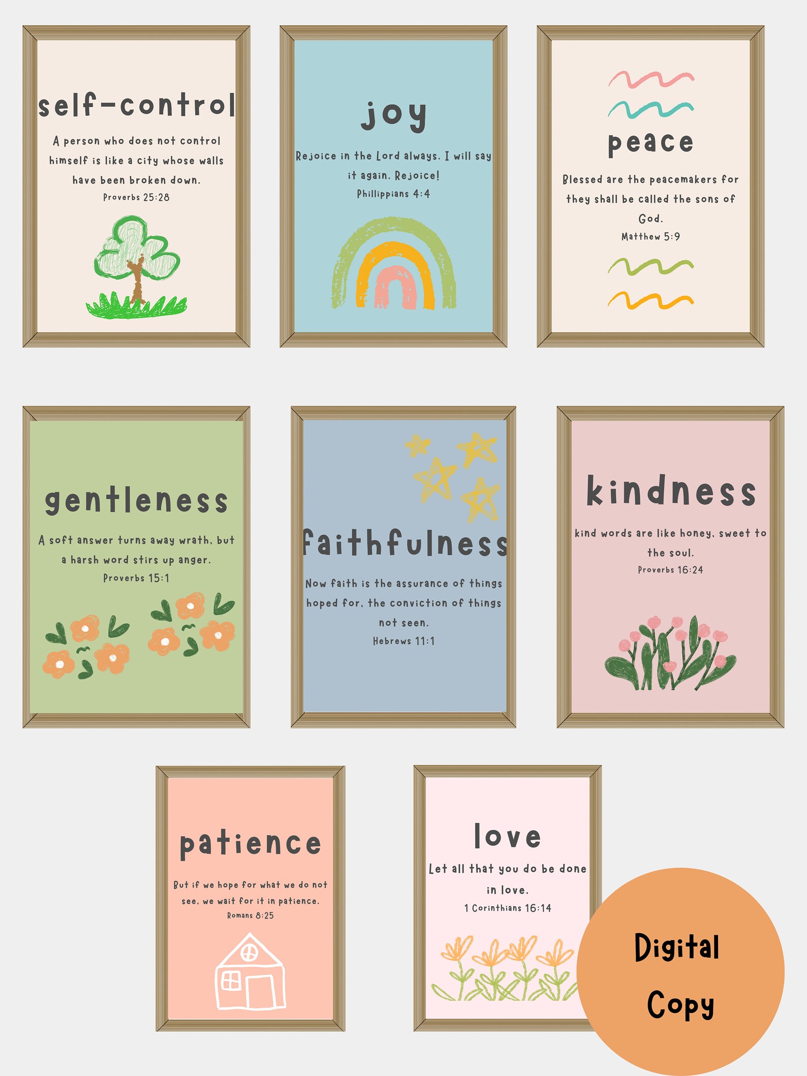 Fruit of the Spirit Bible Verse Posters - Etsy