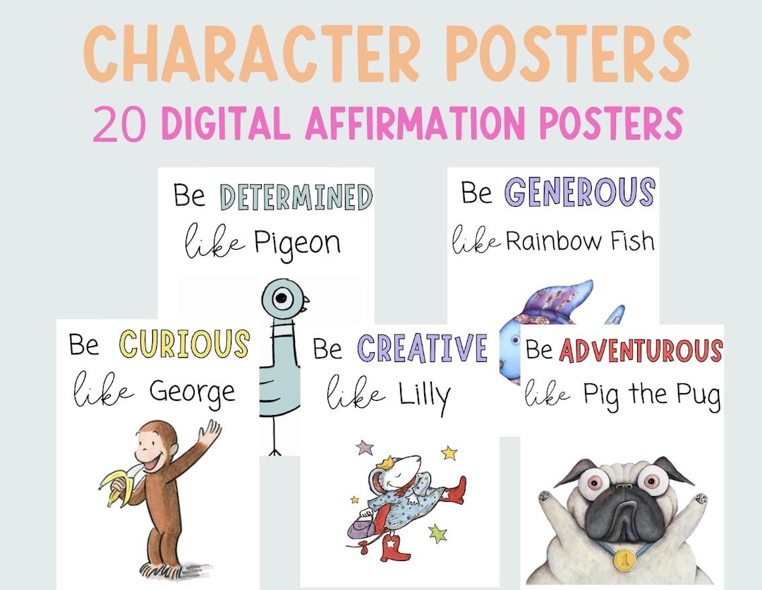 Book Character Affirmation Prints - Etsy