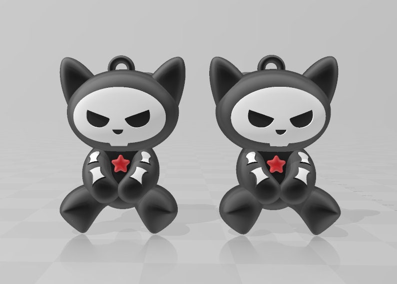 Made to Order: Skelanimals Kit the Cat angry Earrings - Etsy