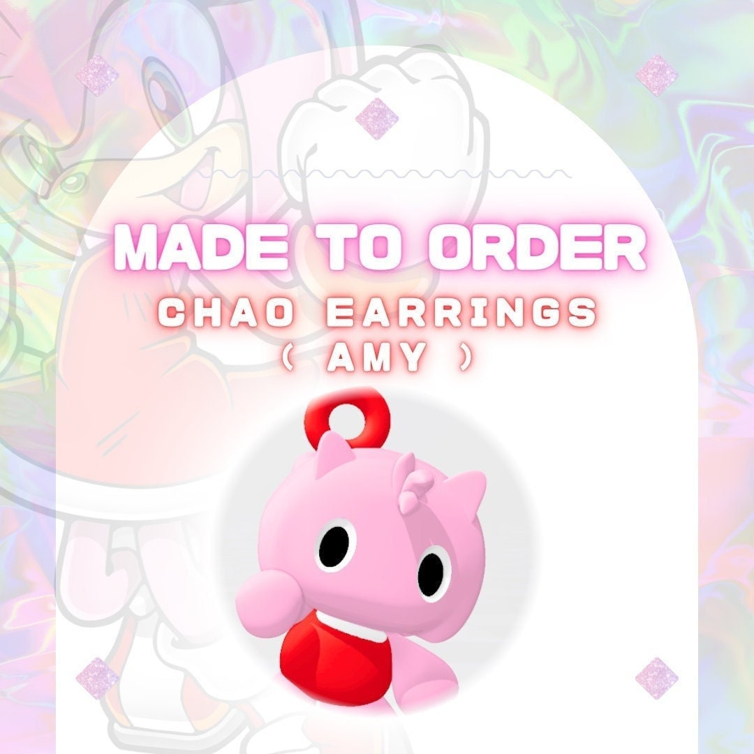 Made to Order: Chao Earrings (amy Chao, Amy Rose), Sonic the Hedgehog - Etsy