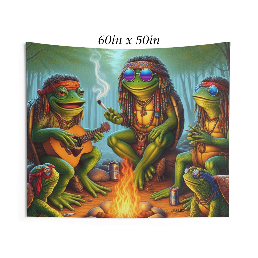 Frog Marijuana Tapestry Indoor Wall Tapestries for Stoner Guy or Girl ...