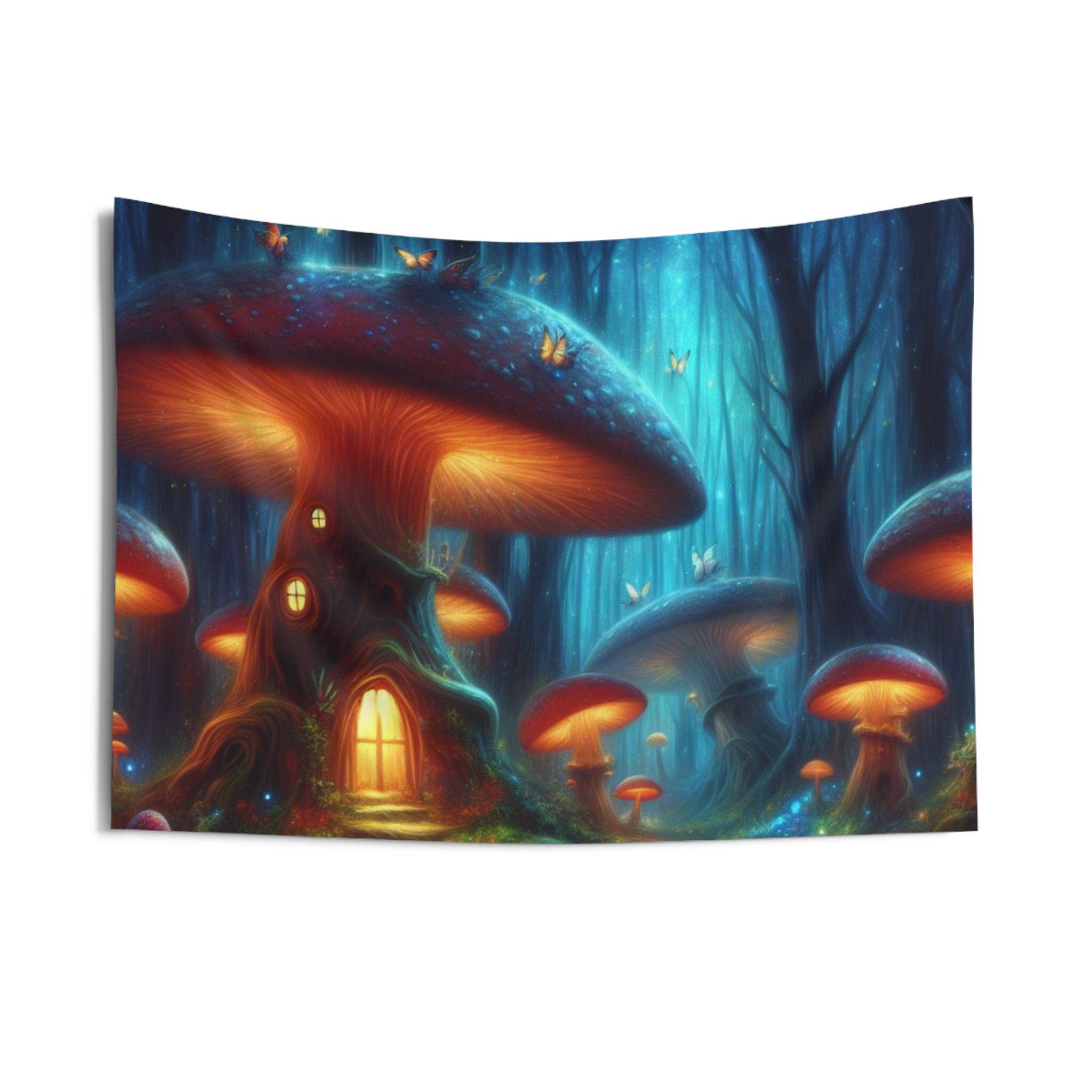 Mushroom Home Decor / Forest of Mushrooms Tapestry / Fantasy Wall Art ...