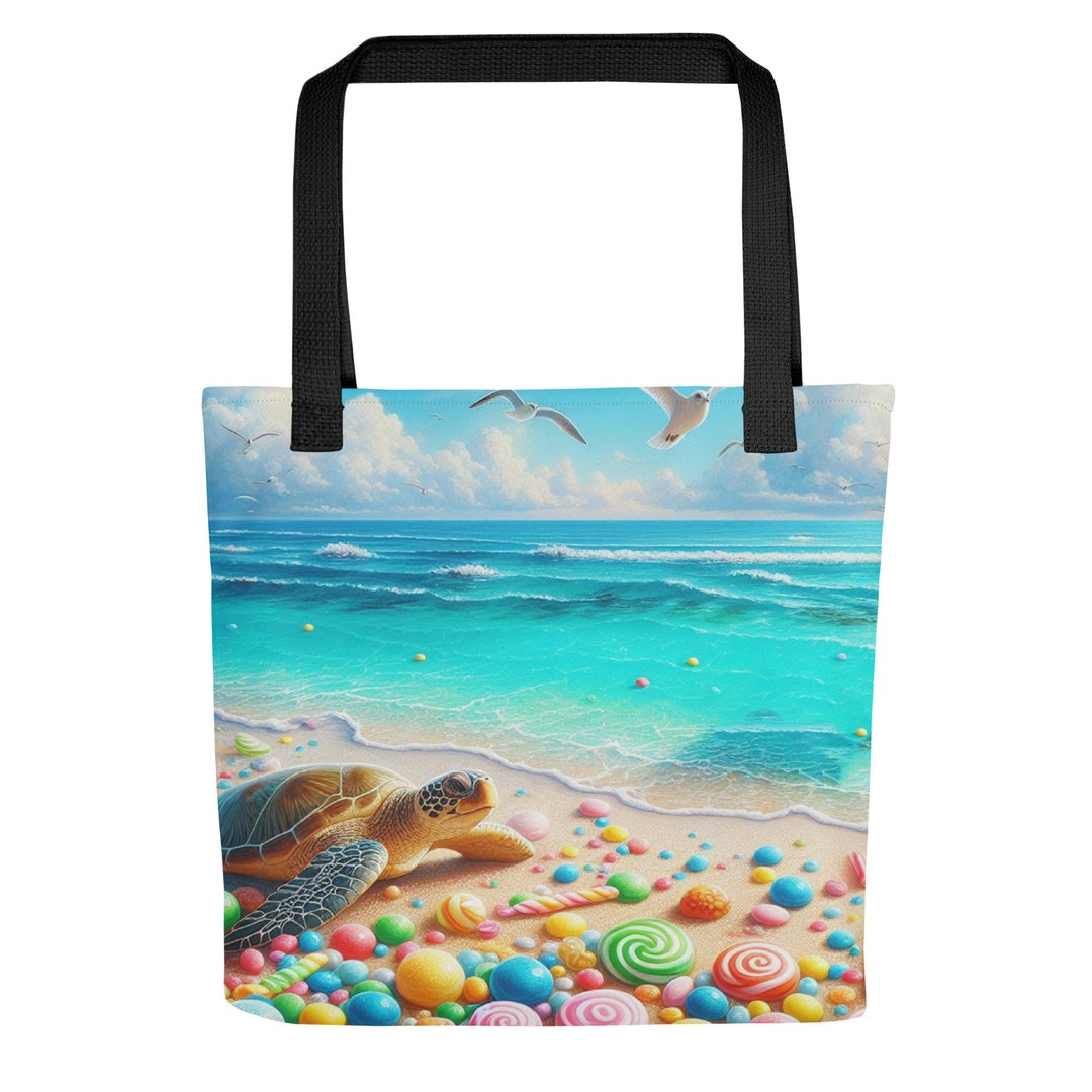 Sea Turtle Candy Tote Bag Sweet Beach - Etsy
