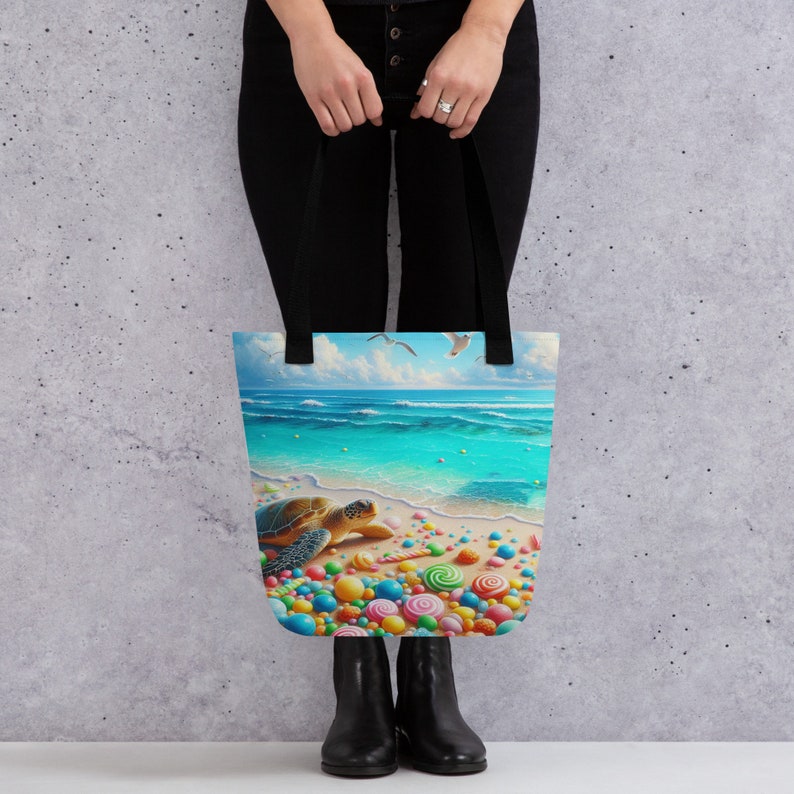 Sea Turtle Candy Tote Bag Sweet Beach - Etsy