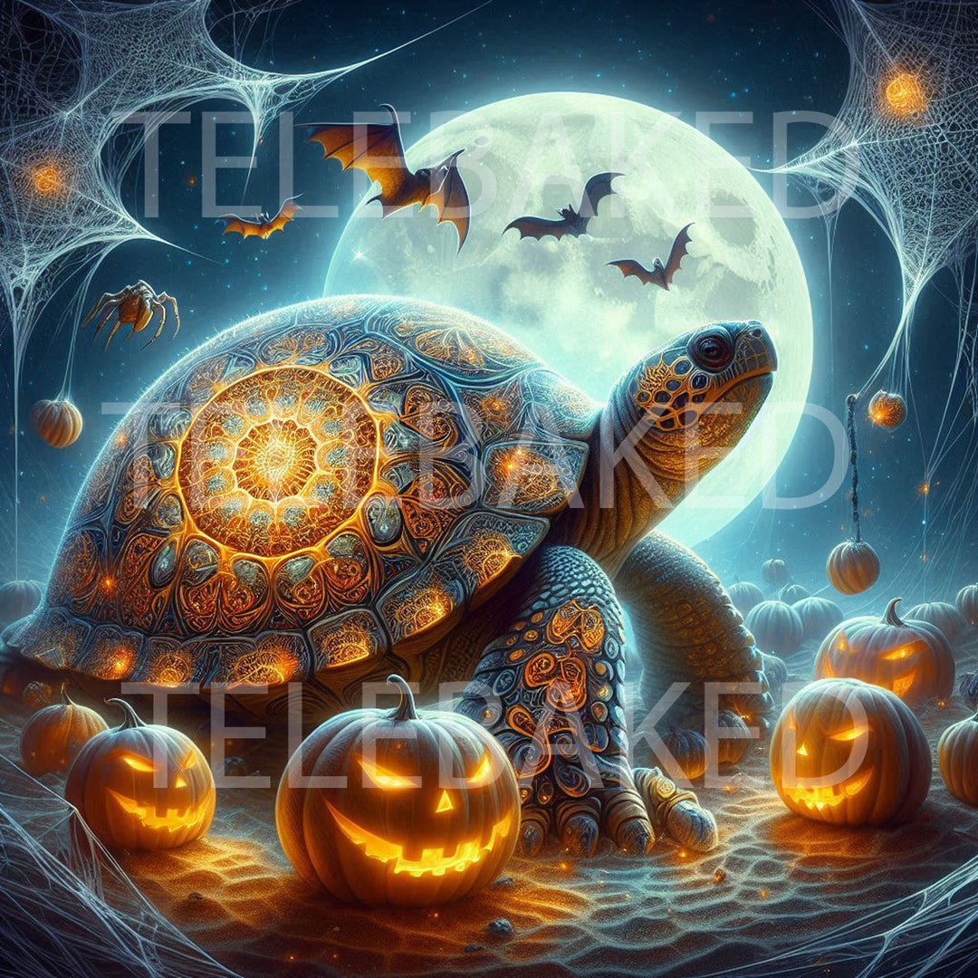 Halloween Digital Turtle / Printable Wall Art / Digital Mystical ...
