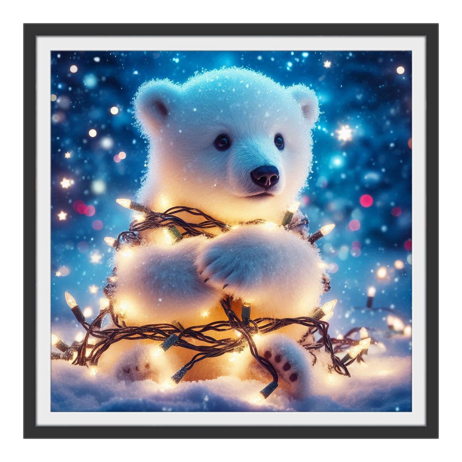 Cute Christmas Polar Bear Digital Wall Art / Design for Calendar, Cards ...