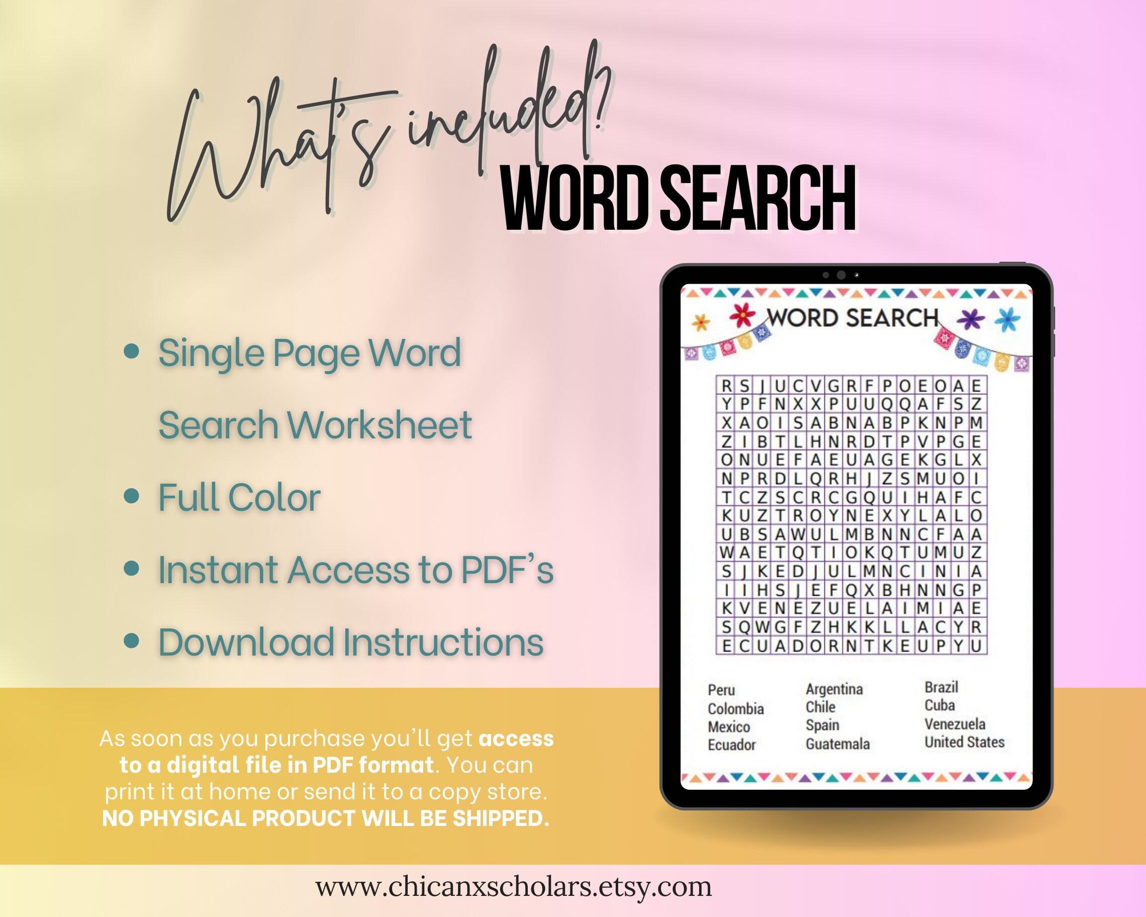 Hispanic Heritage Word Search | Latino History Word Search Page | Fun ...