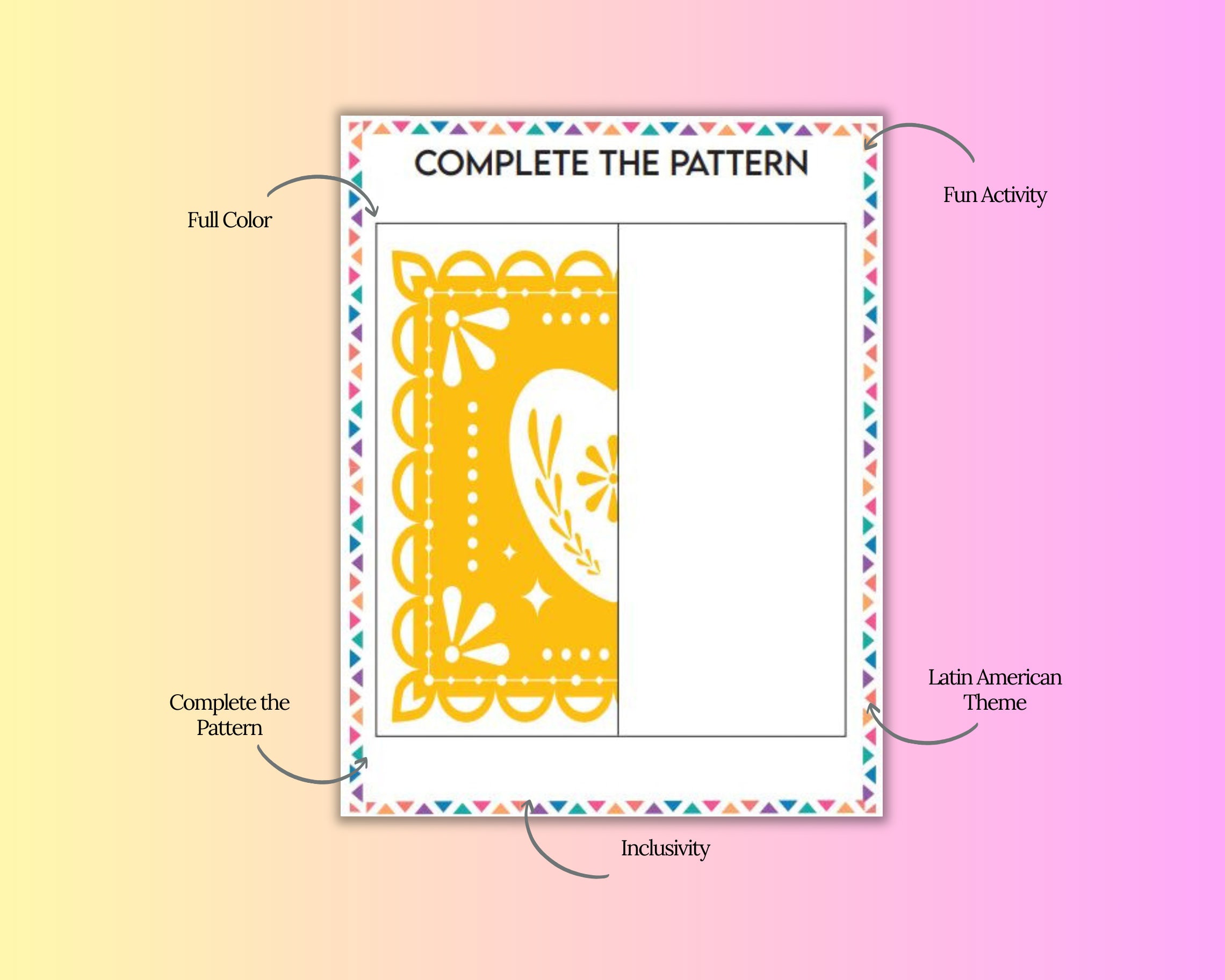 Hispanic Heritage Pattern Worksheet | Latino History Fun Games | Fun ...