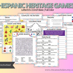 BULLETIN BOARDS, GAMES for Adults, Hispanic Heritage, Digital Download ...