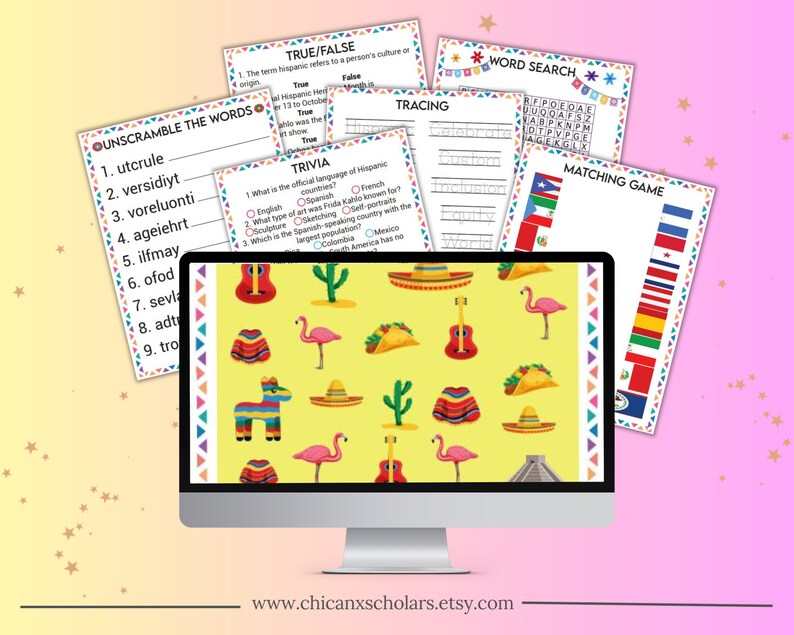 BULLETIN BOARDS, GAMES for Adults, Hispanic Heritage, Digital Download ...