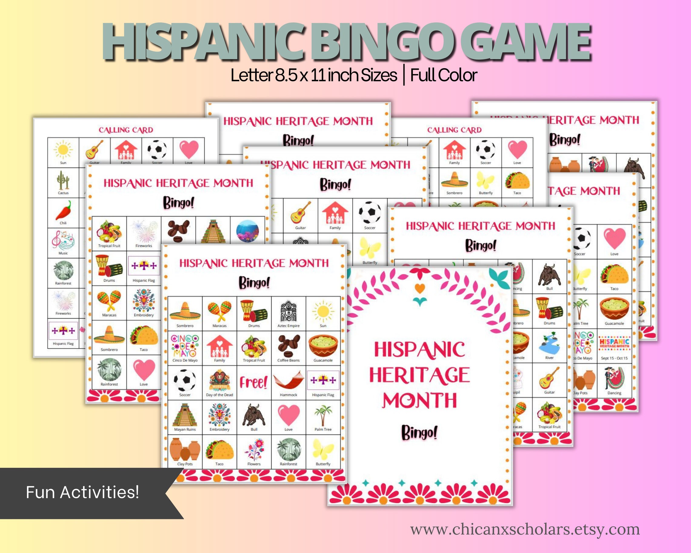 BULLETIN BOARDS, GAMES for Adults, Hispanic Heritage, Digital Loteria ...