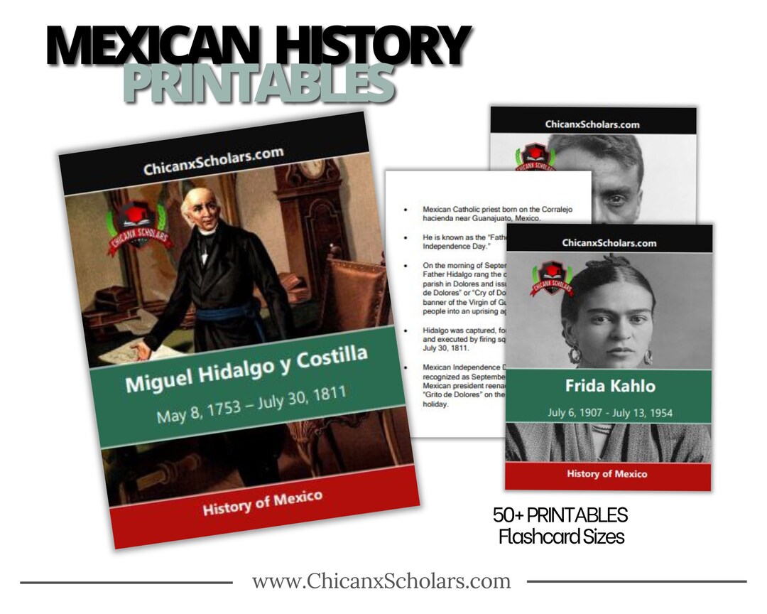50+ Mexican History Cards | Quiz & Answer Key Included | Hispanic ...