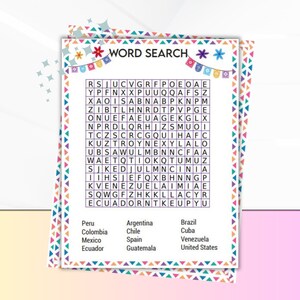 Hispanic Heritage Word Search | Latino History Word Search Page | Fun ...