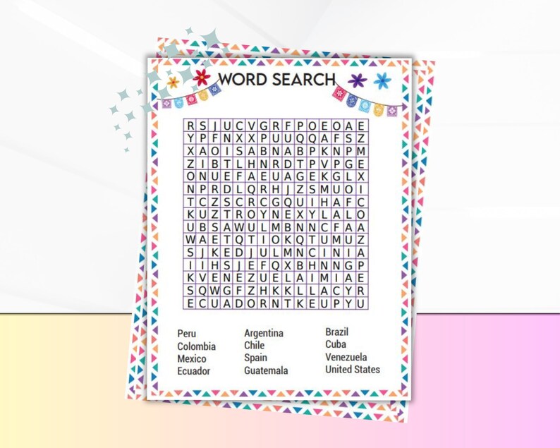 Hispanic Heritage Word Search | Latino History Word Search Page | Fun ...