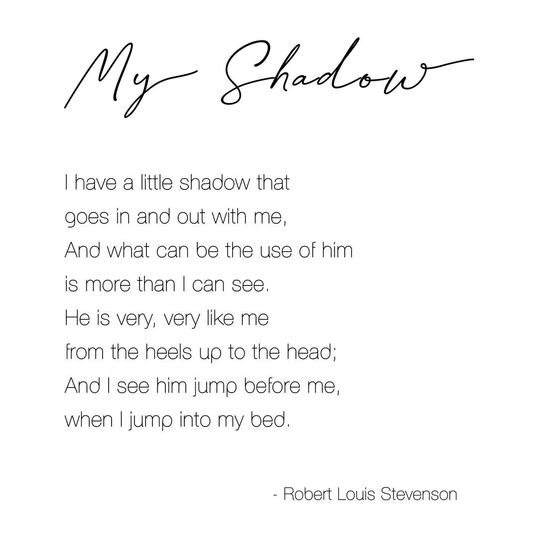 My Shadow, Digital Print, Poem, Digital Art, Wall Art, Decor ...