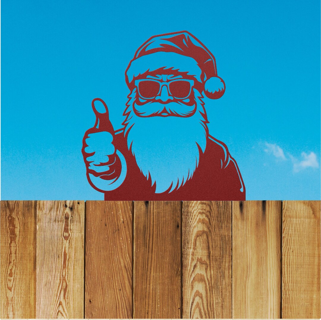 Santa Christmas Decor Wall Art Christmas Patio Art Patio - Etsy