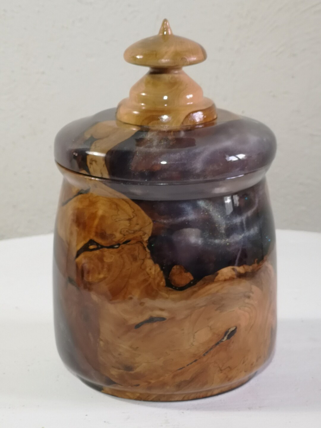 Olive Wood Root and Smoky Resin Urn - Etsy