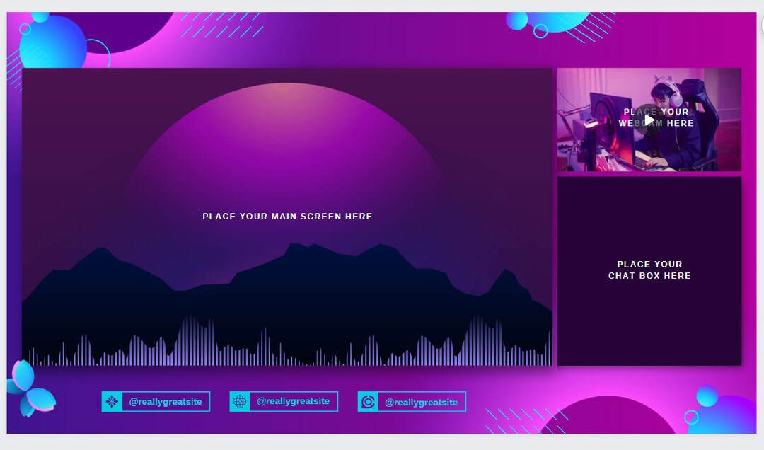 Twitch Stream Overlay - Purple Neon Gaming - Etsy