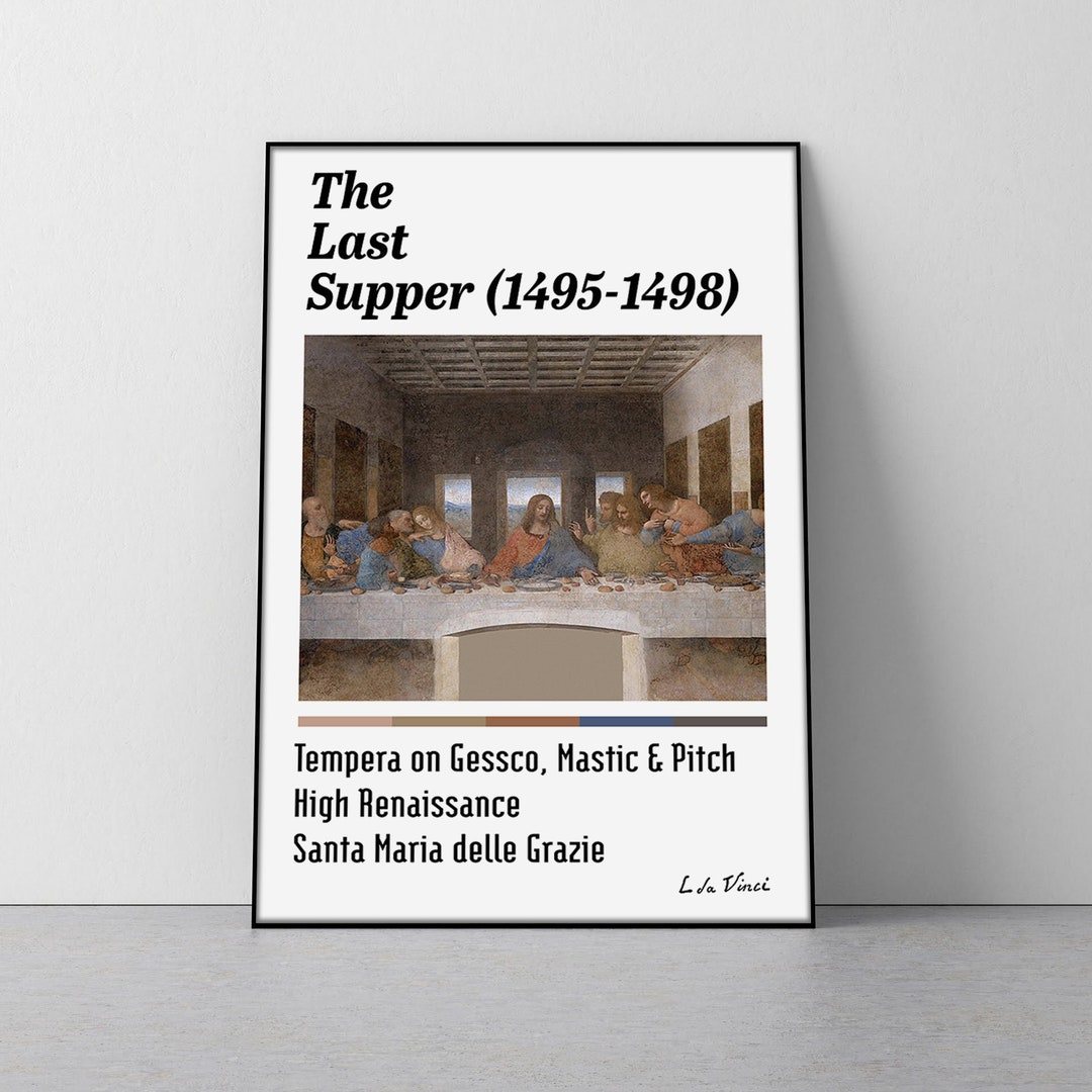 The Last Supper Poster Da Vinci The Last Supper Print Mona Etsy