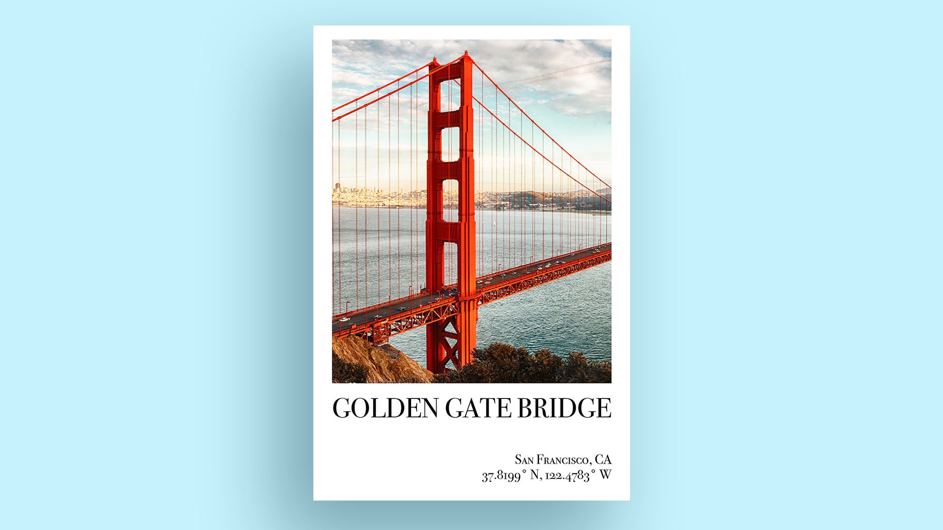 Golden Gate Bridge Poster San Francisco Poster Golden Gate - Etsy