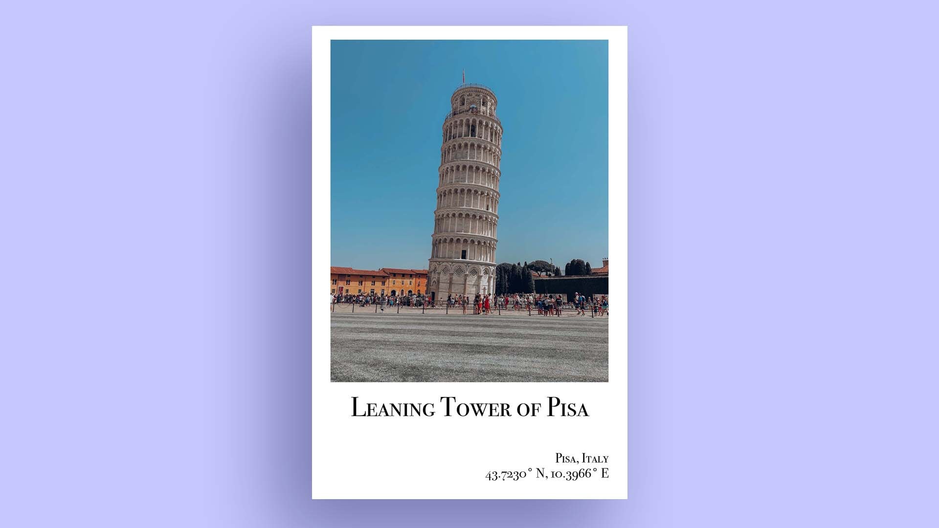 Leaning Tower of Pisa Poster Pisa Italy Print Leaning Tower of Pisa ...