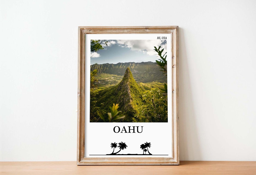 Oahu Hawaii Poster Oahu Hawaii Print Honolulu Poster Hawaii Travel ...