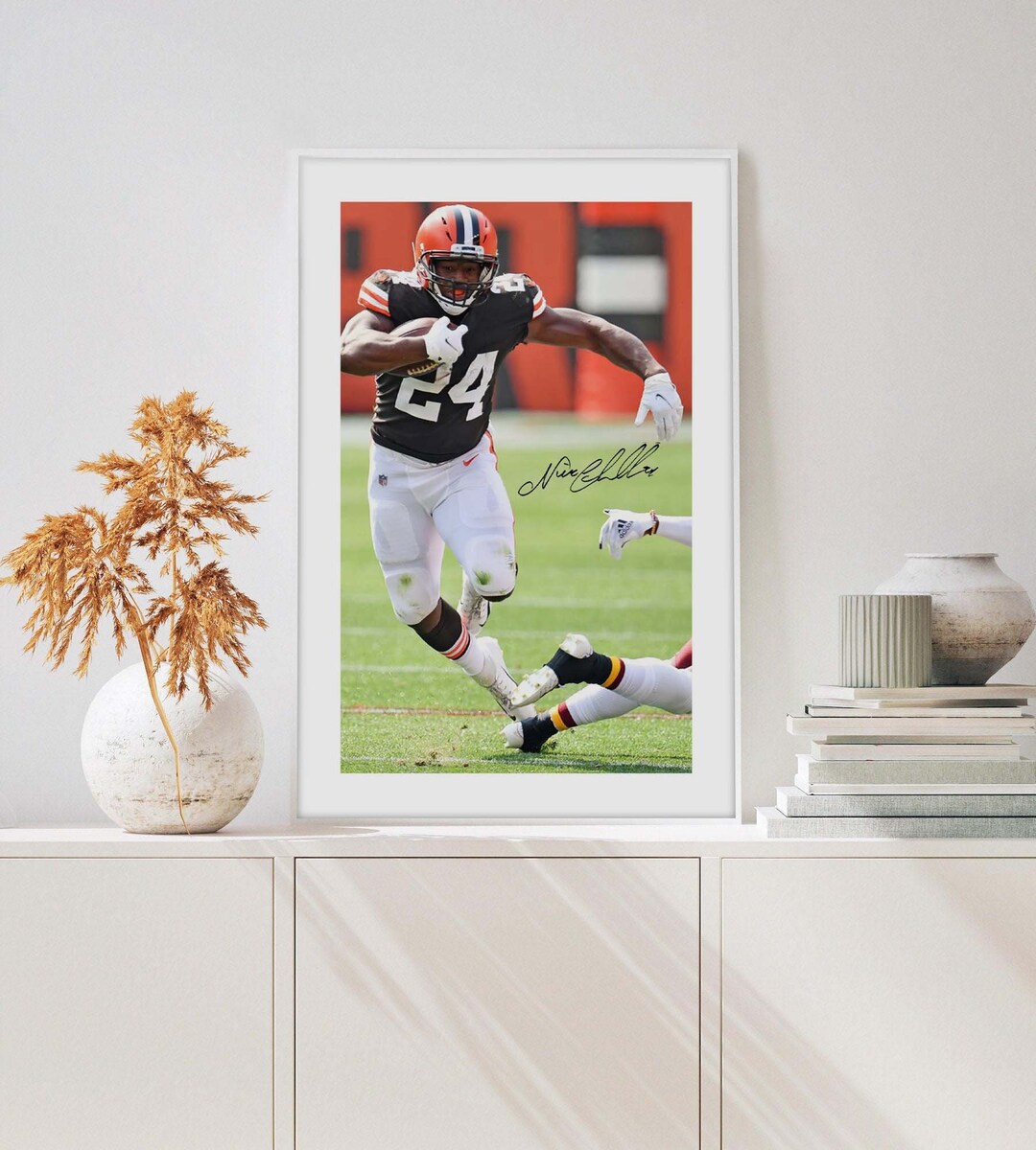 Nick Chubb Cleveland Browns Poster Nick Chubb Print Cleveland Browns ...